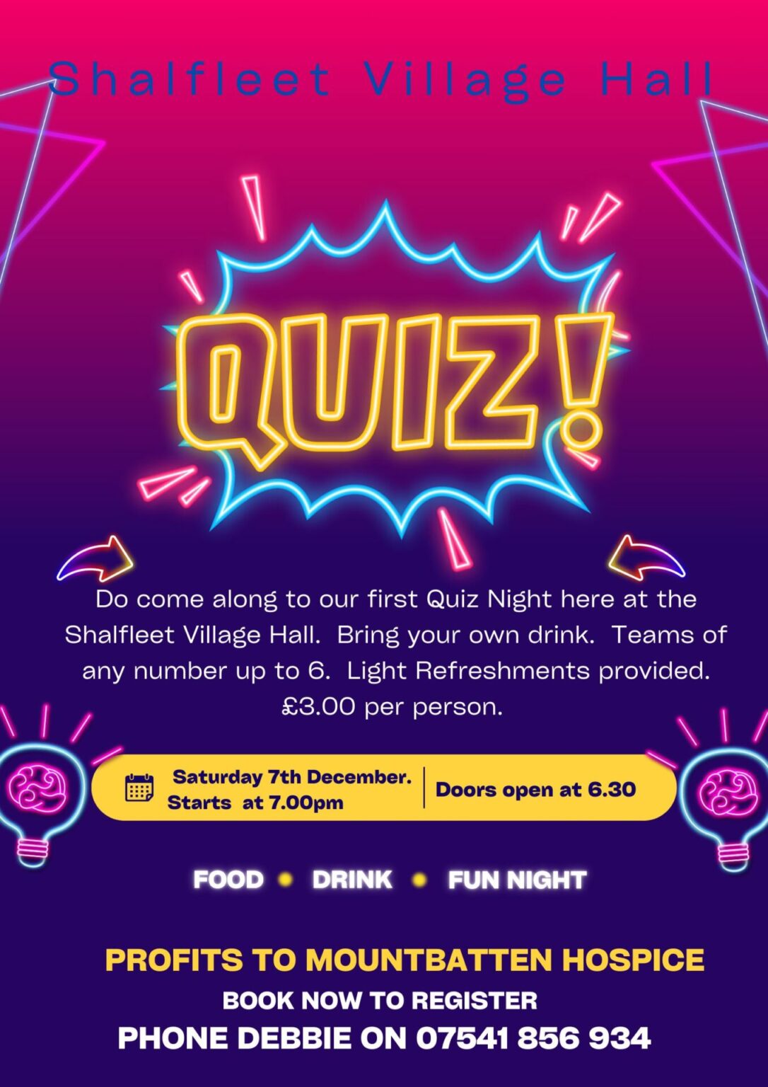 Shalfleet Village Hall Quiz Night - Shalfleet Village Hall